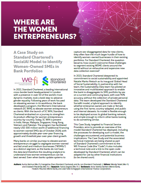 Where are the Women Entrepreneurs? A Case Study on Standard Chartered’s ...